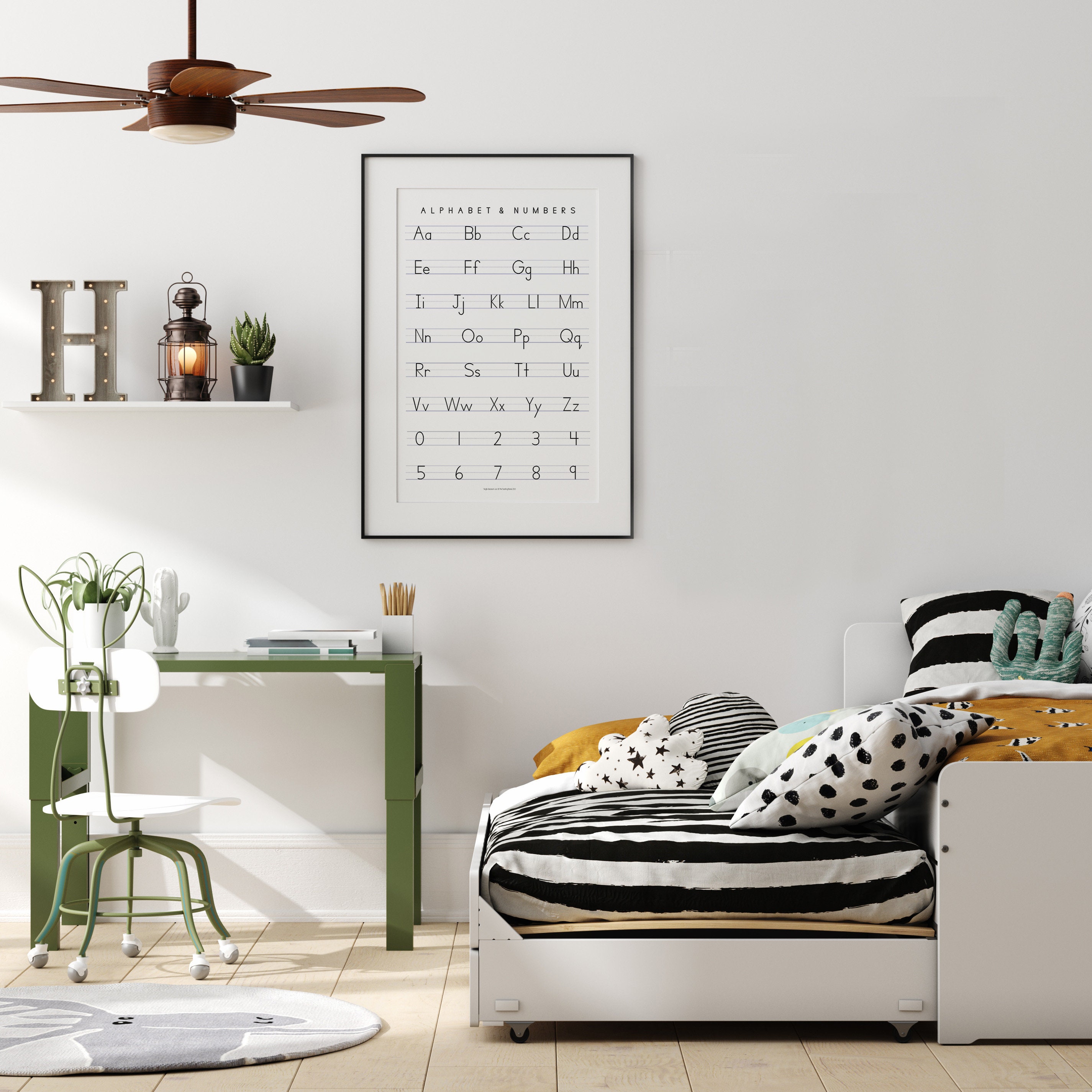 Manuscript Print Handwriting Chart | Minimalist Printable Alphabet ABC ...