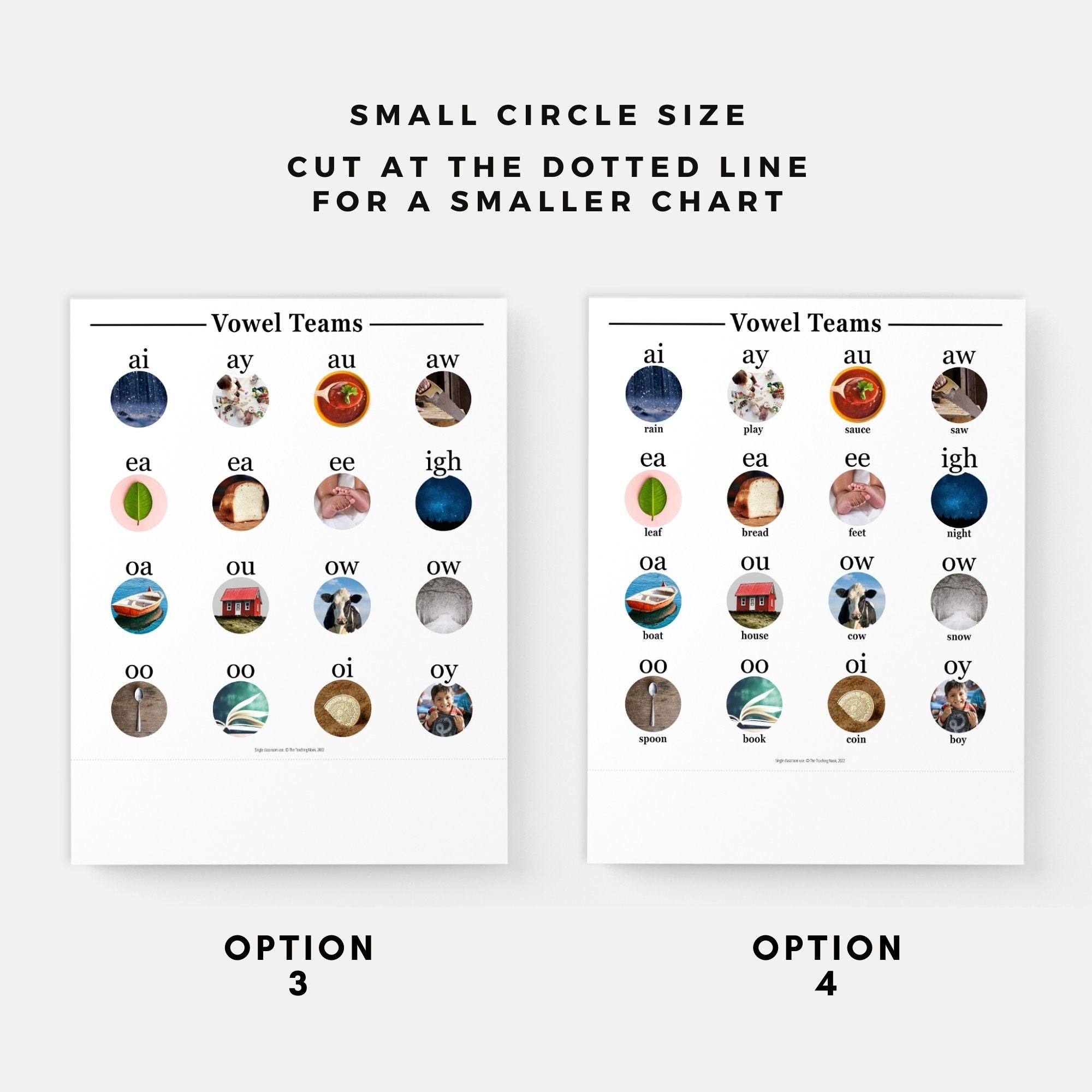 Vowel Teams Photo Phonics Poster level 1 Minimalist Montessori Chart ...