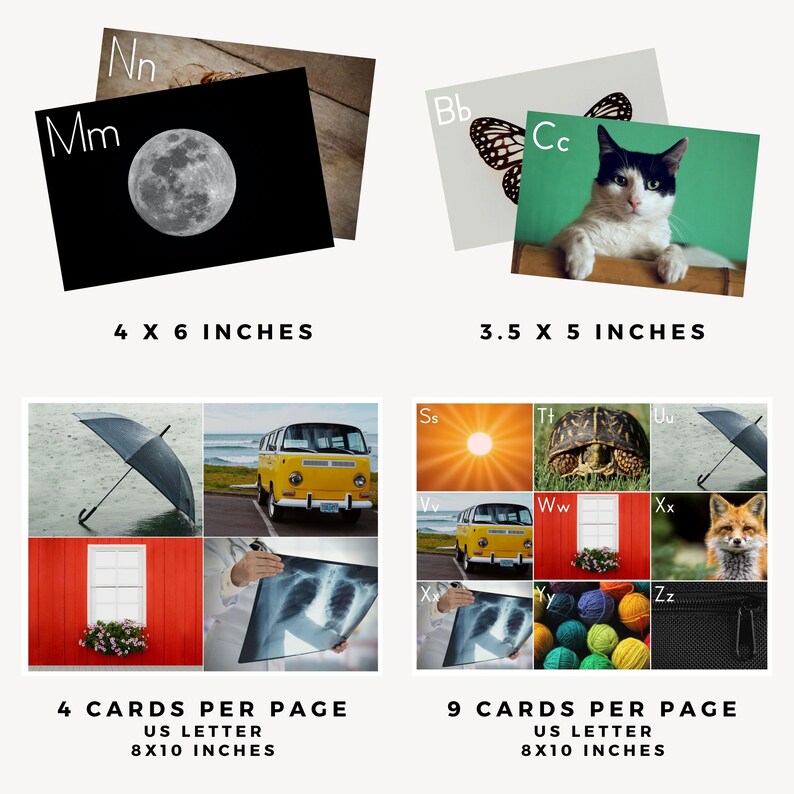 Manuscript Alphabet Photo Flashcards Printable ABC Letter | Etsy