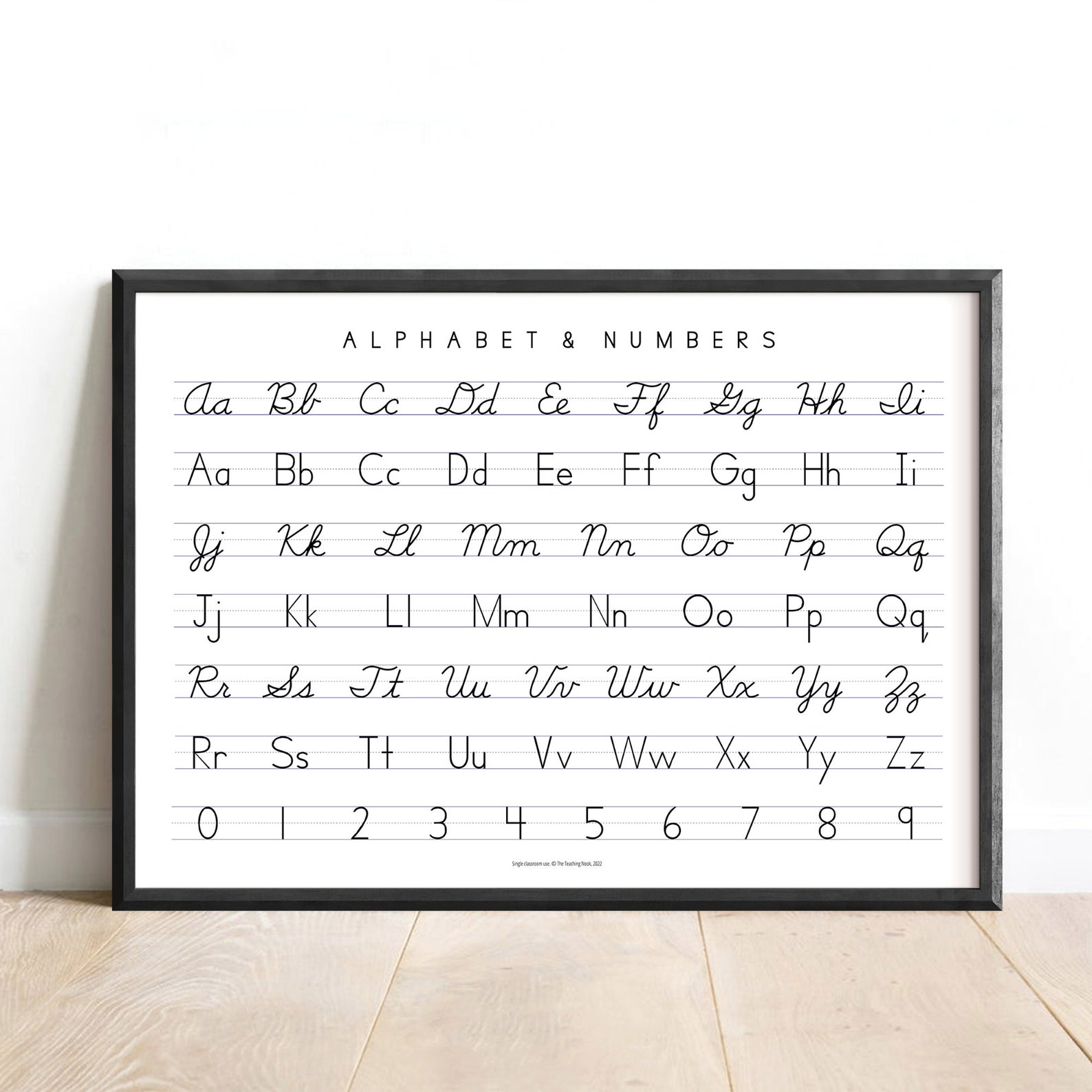 Cursive & Manuscript Print Handwriting Chart Landscape | Horizontal ...