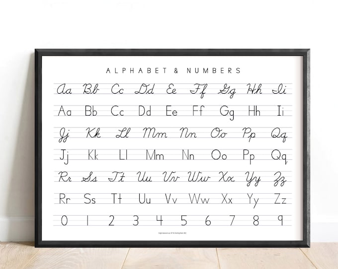 Manuscript Print Handwriting Chart | Horizontal Printable Alphabet ABC ...