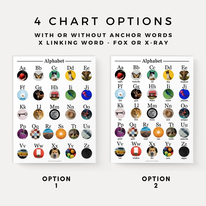 Bookface Alphabet Chart Printable ABC Photo Poster Reading - Etsy