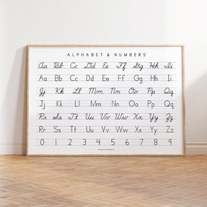 Cursive & Manuscript Print Handwriting Chart | Horizontal Printable ...