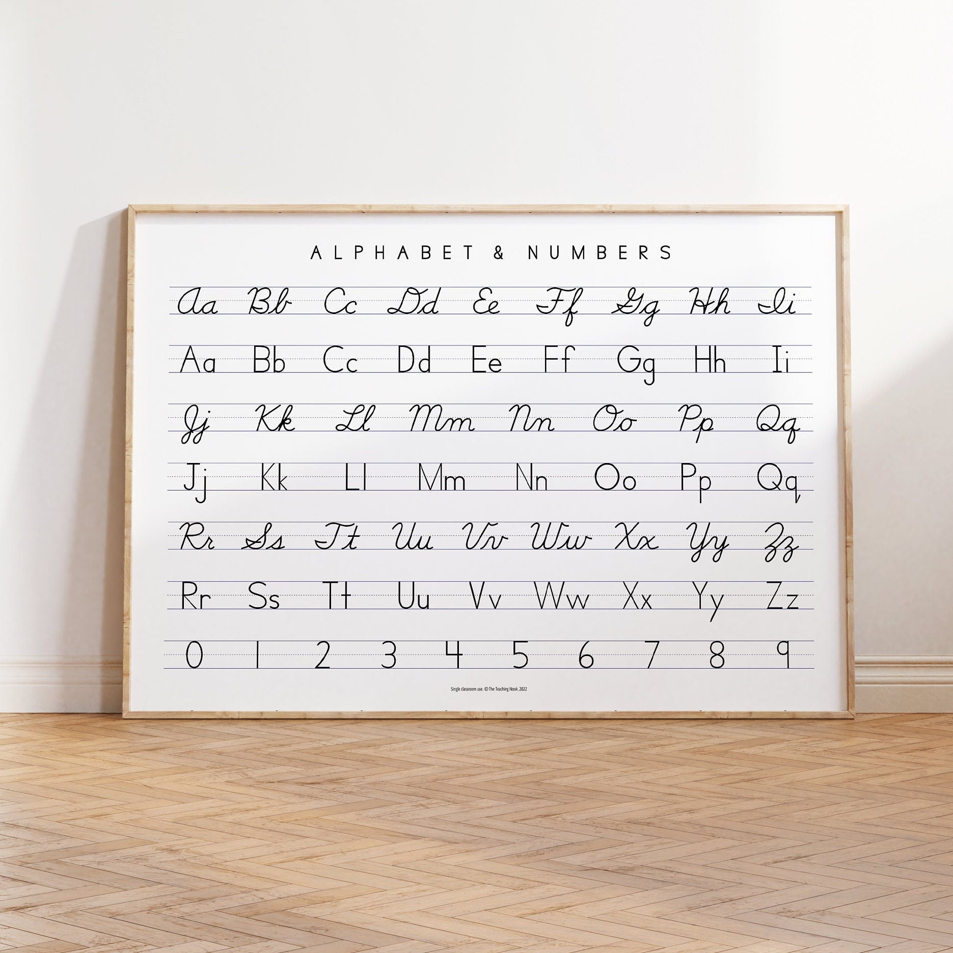 Cursive & Manuscript Print Handwriting Chart | Horizontal Printable ...