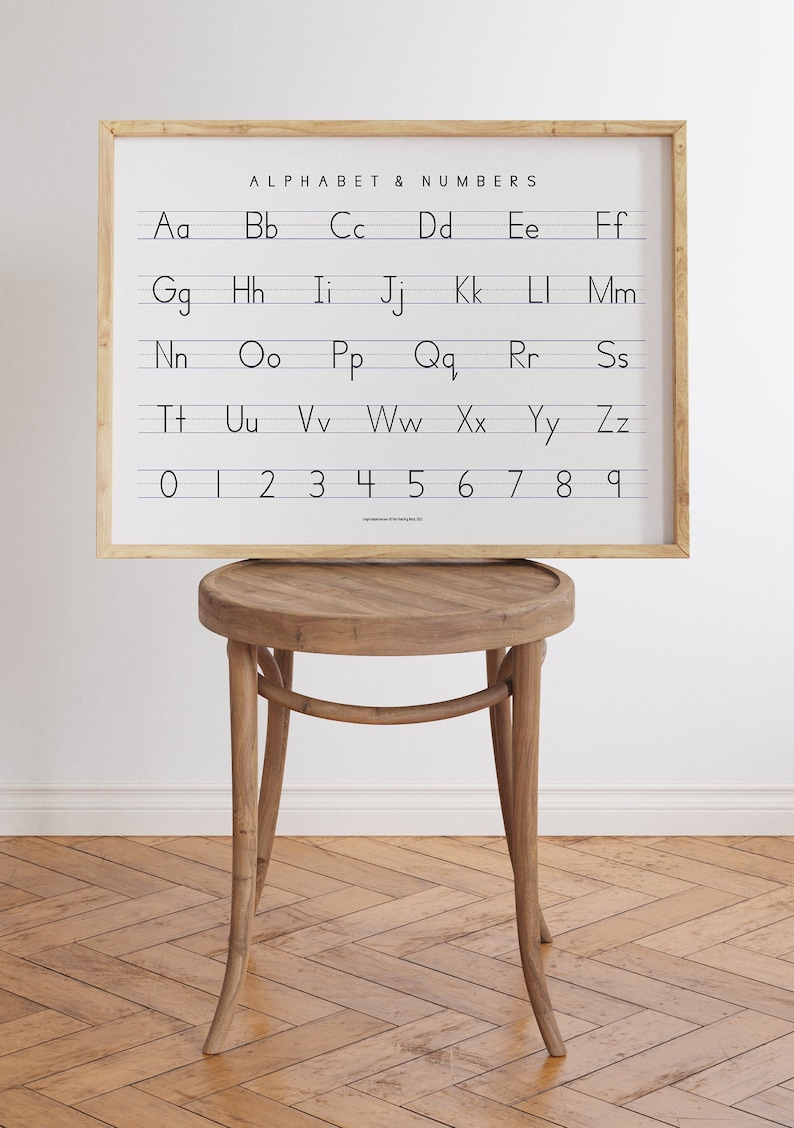Manuscript Print Handwriting Chart | Horizontal Printable Alphabet ABC ...
