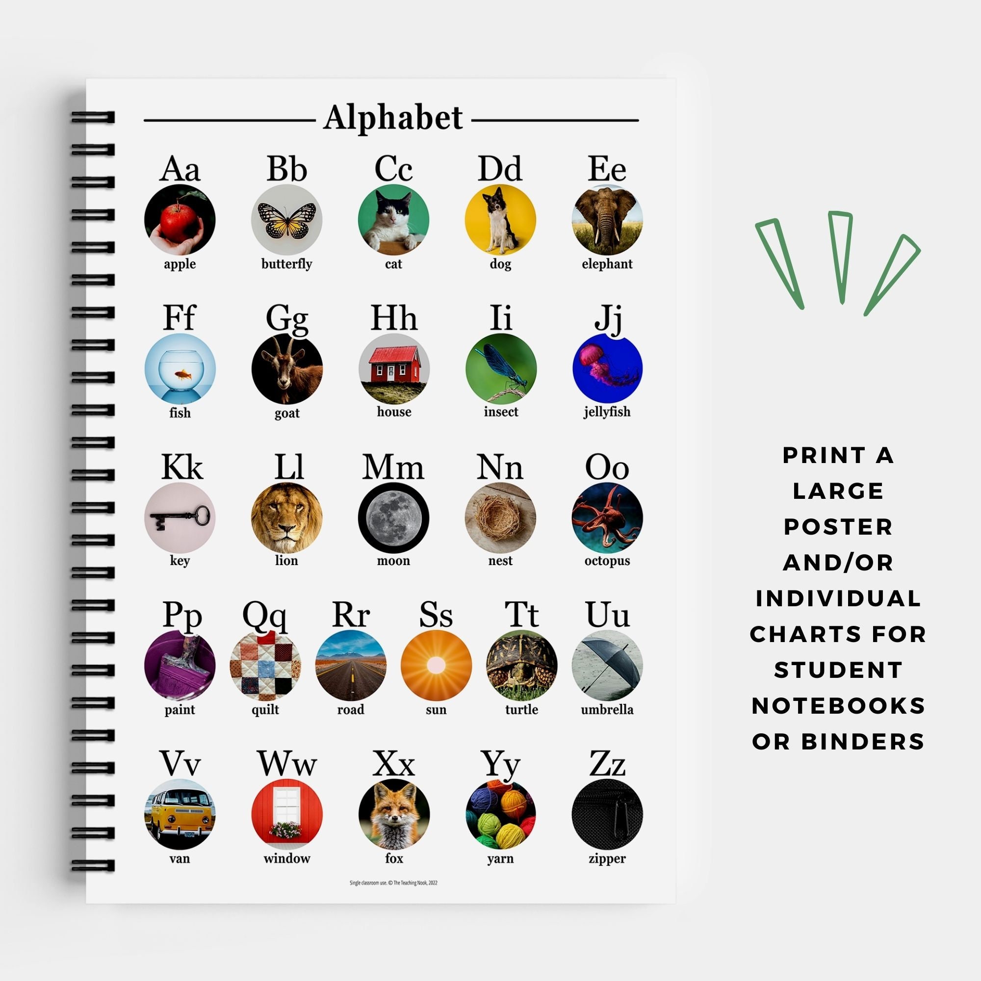 Alphabet Chart Bookface | Montessori Phonics Poster | Educational ...