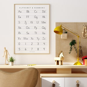 Manuscript Print Handwriting Chart | Minimalist Printable Alphabet ABC ...