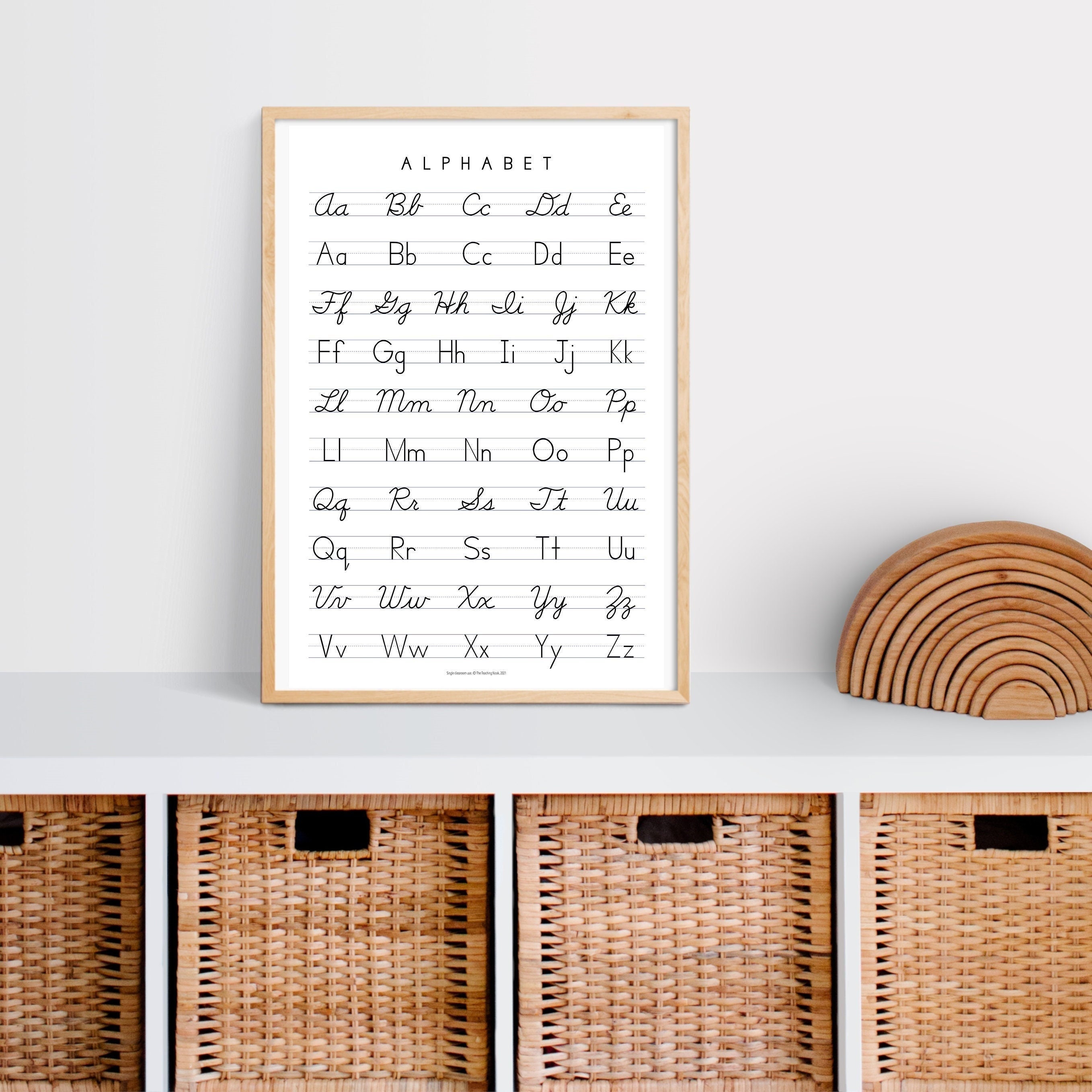 Alphabet Handwriting Poster | Cursive Manuscript ABC Chart | Printable ...
