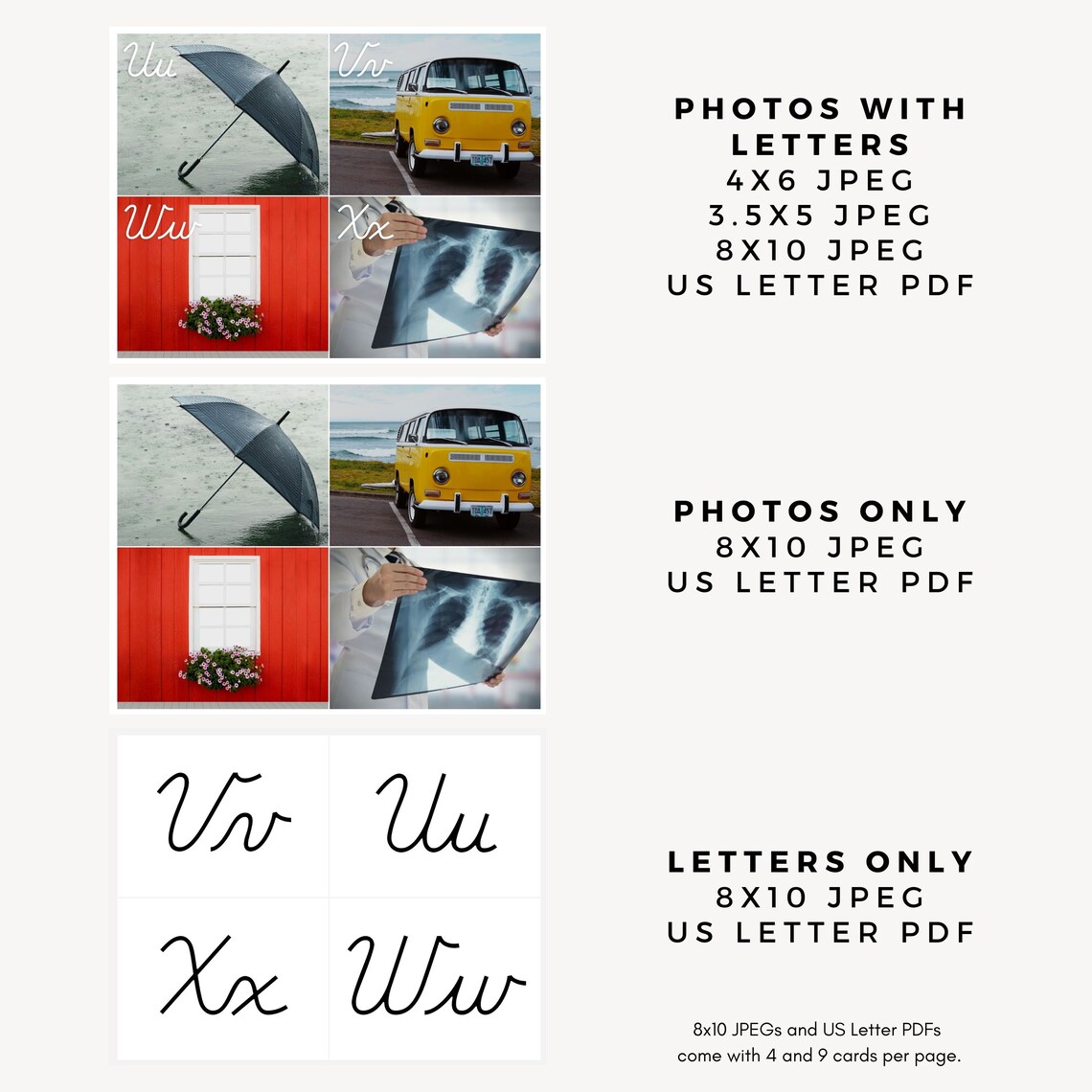 Cursive Alphabet Photo Flashcards | Printable ABC Letter Cards ...