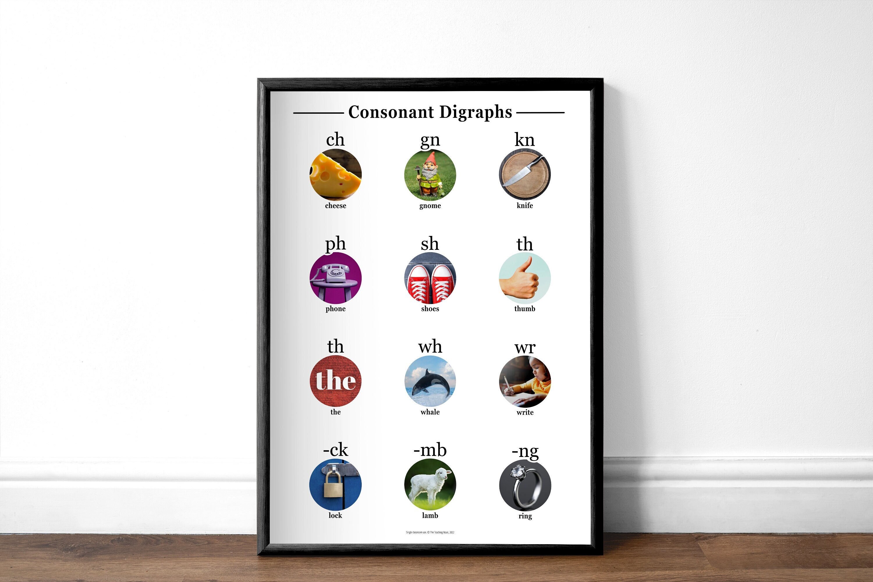 Montessori Digraphs Photo Phonics Poster level 2 Minimalist Chart ...