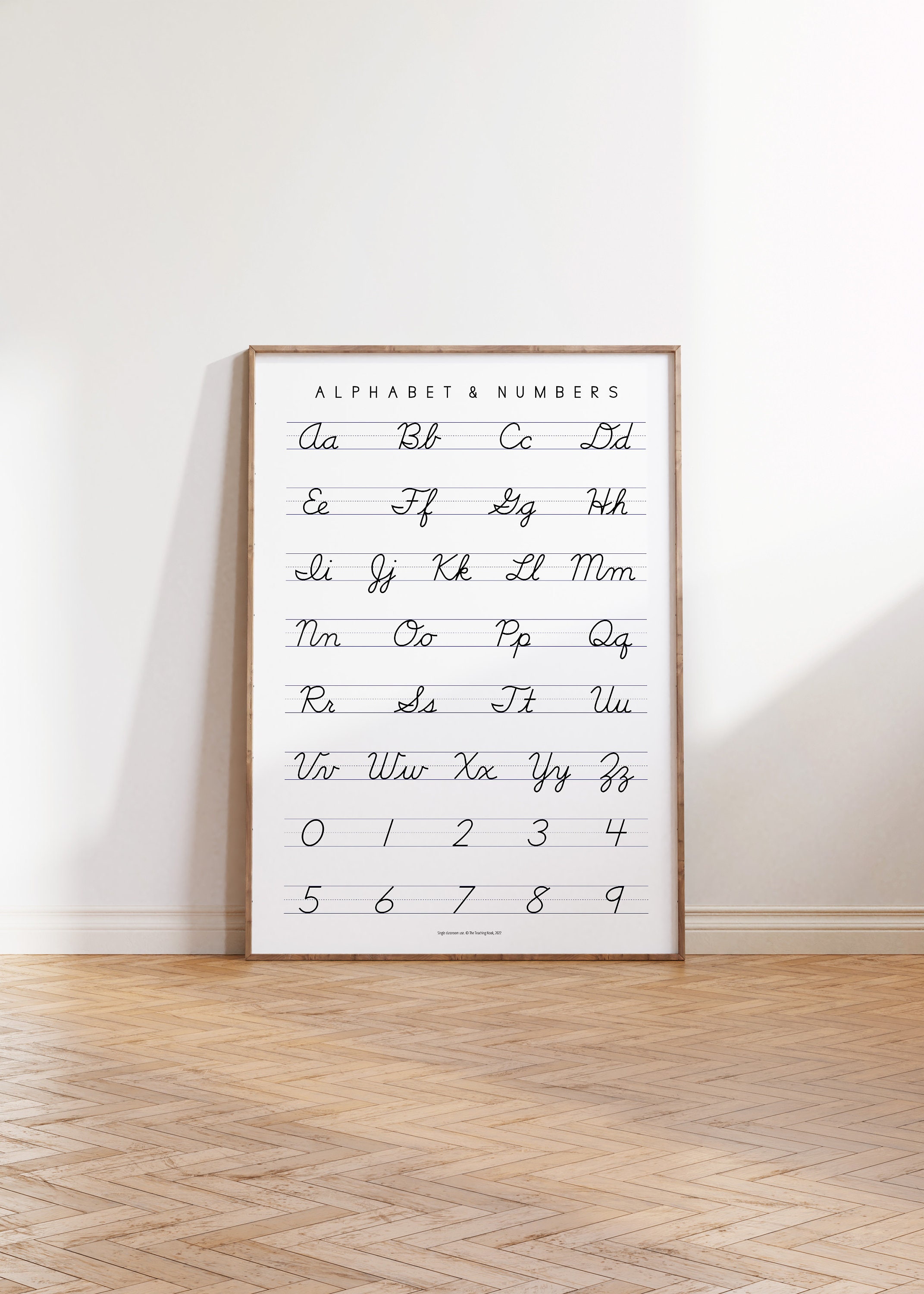Cursive Handwriting Chart | Minimalist Printable Alphabet ABC Poster ...