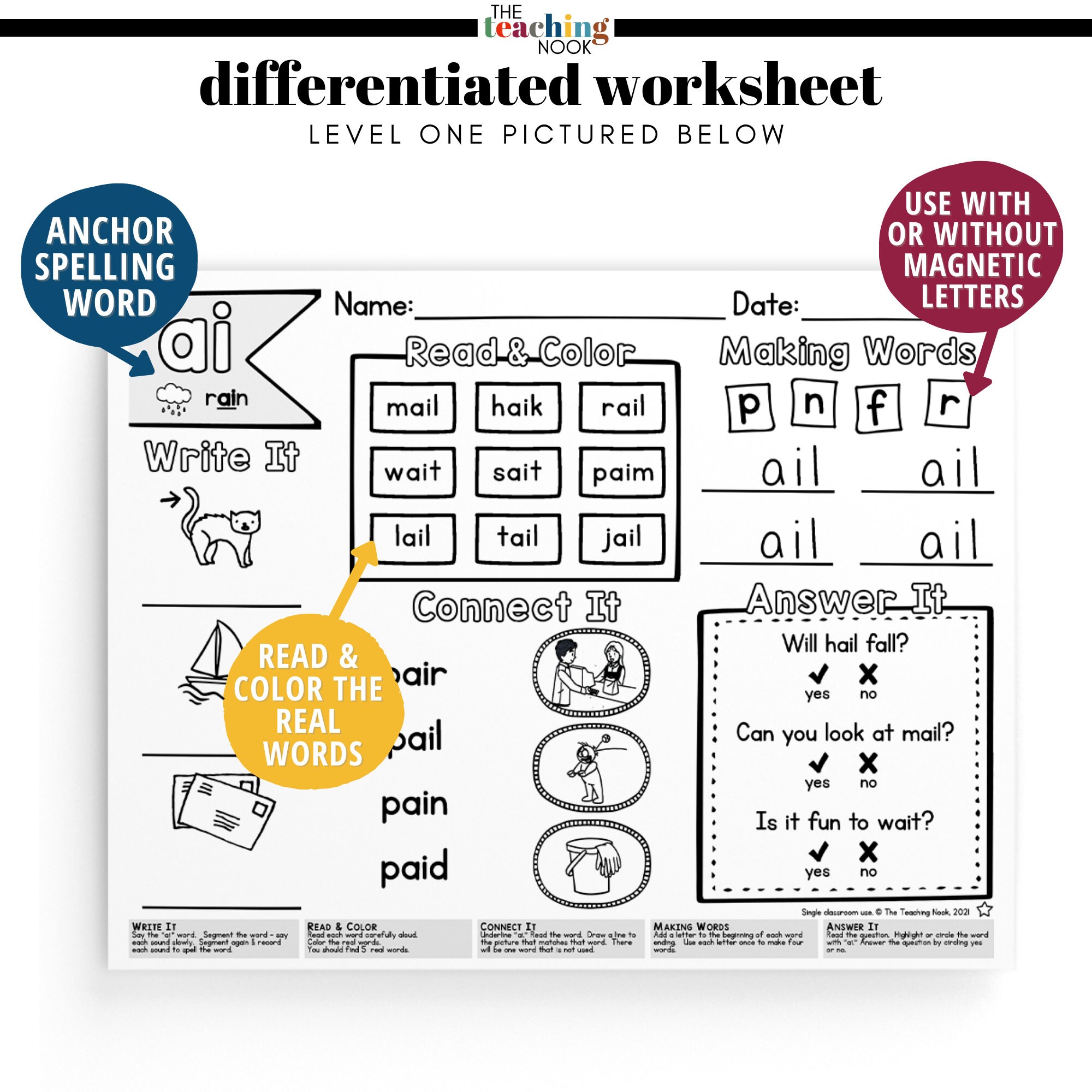 AI Primary Differentiated Worksheets & Activities | Homeschool ...