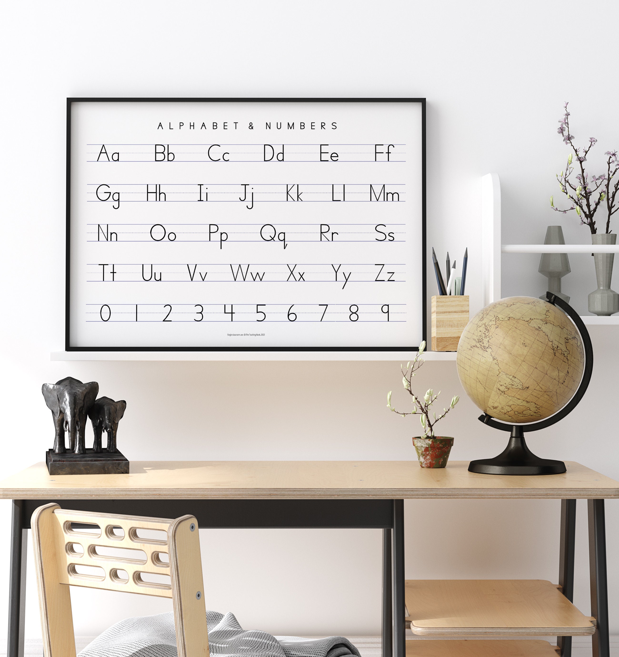 Cursive & Manuscript Print Handwriting Chart | Horizontal Printable ...