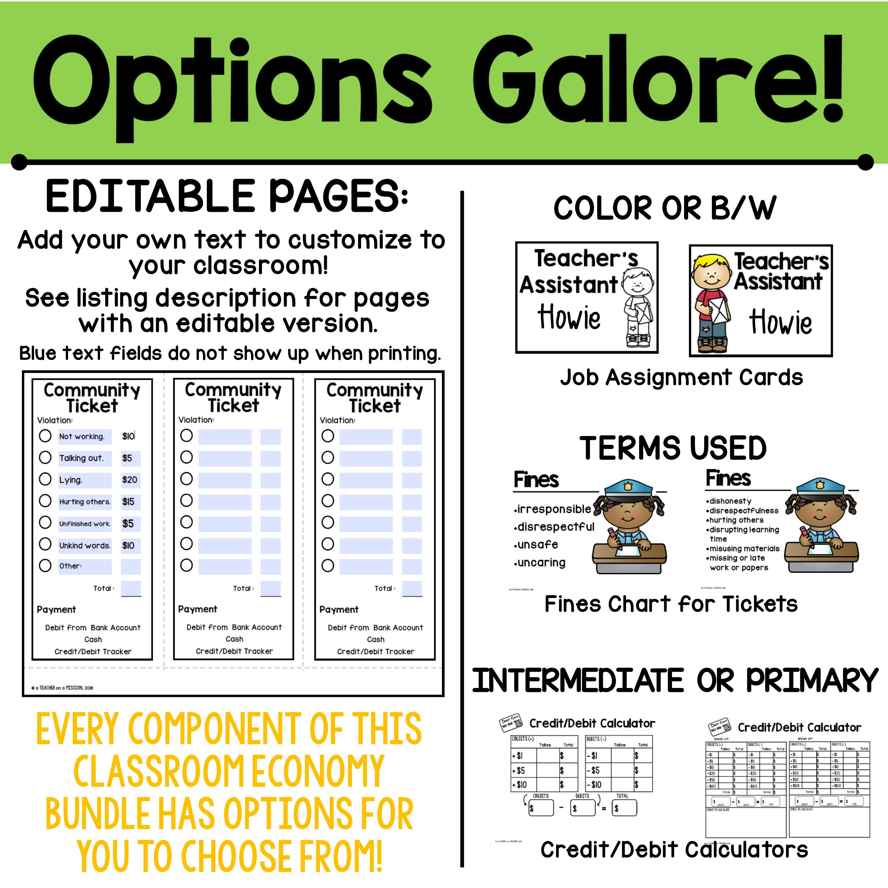 Classroom Economy Super Bundle Printable PDF Customizable - Etsy Canada