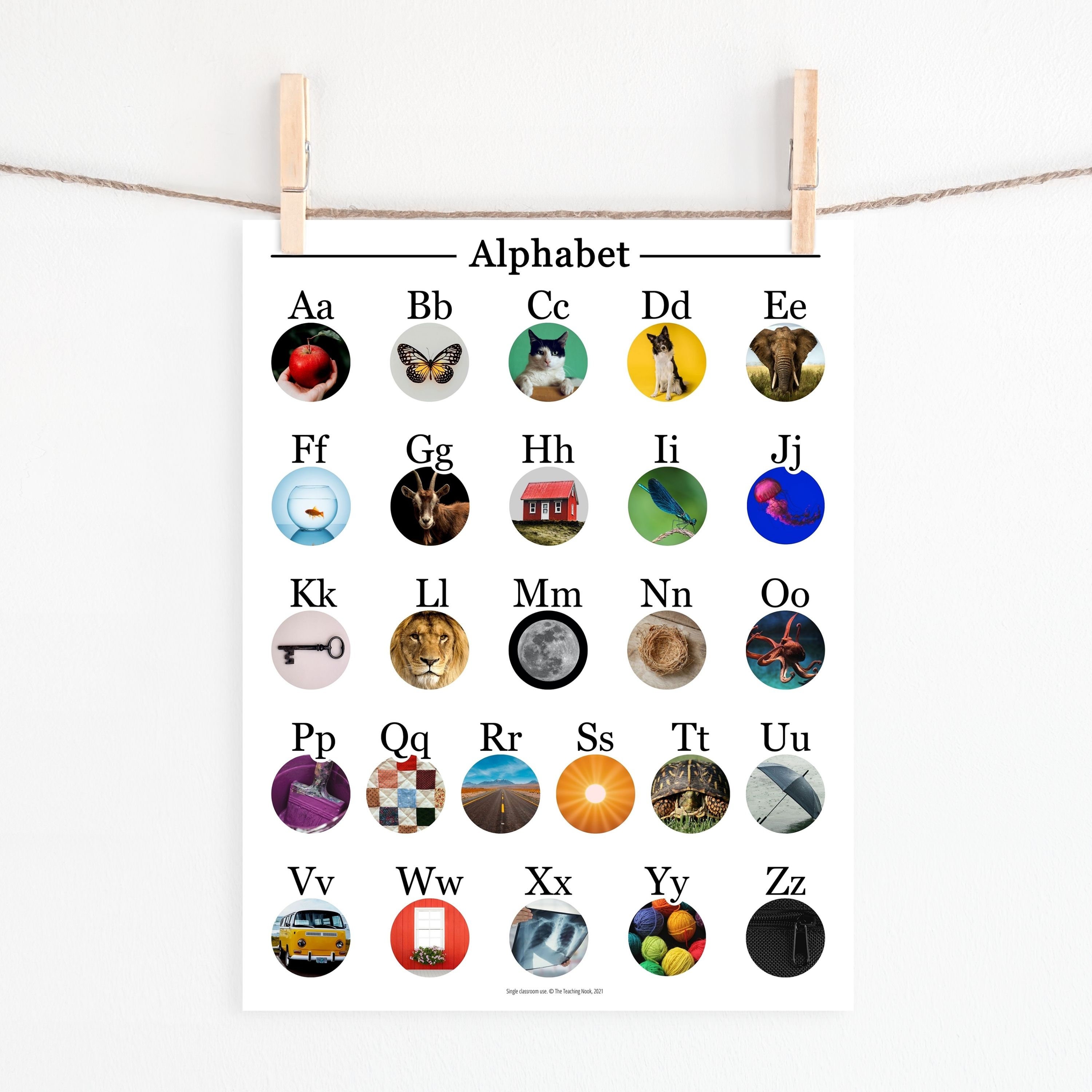 Alphabet Poster ABC Montessori Poster Homeschool Etsy