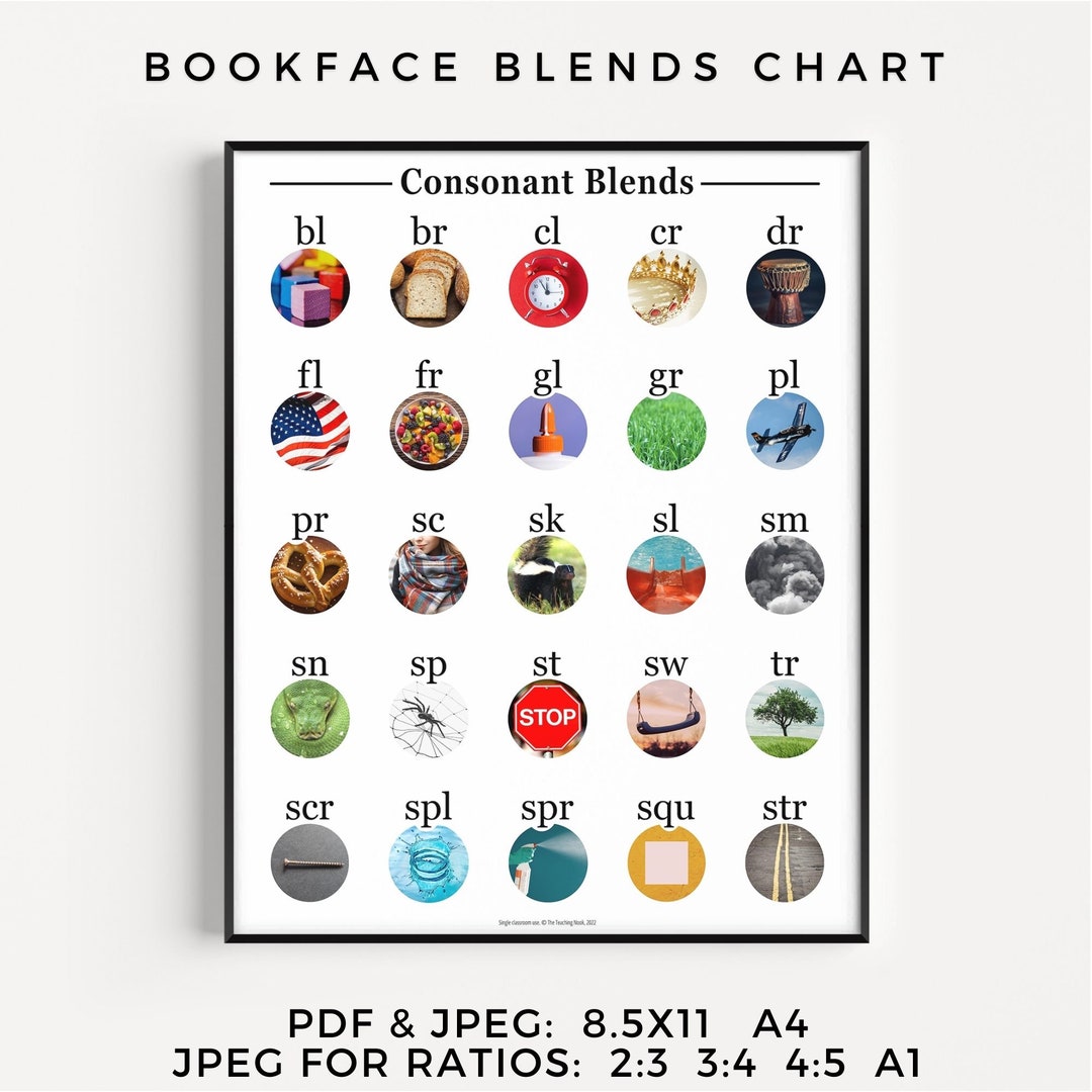 Montessori Blends Photo Phonics Chart | Printable Reading Posters ...