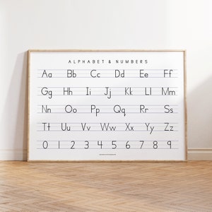 Manuscript Print Handwriting Chart | Horizontal Printable Alphabet ABC ...