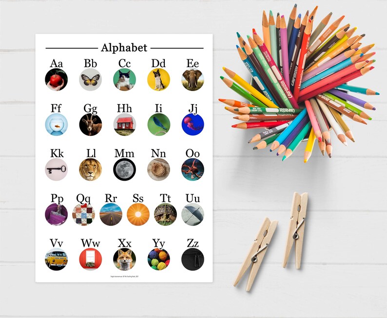 Alphabet Poster ABC Montessori Poster Homeschool & - Etsy
