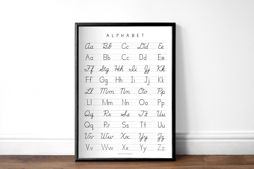 Cursive & Manuscript Print Handwriting Chart | Minimalist Printable ...