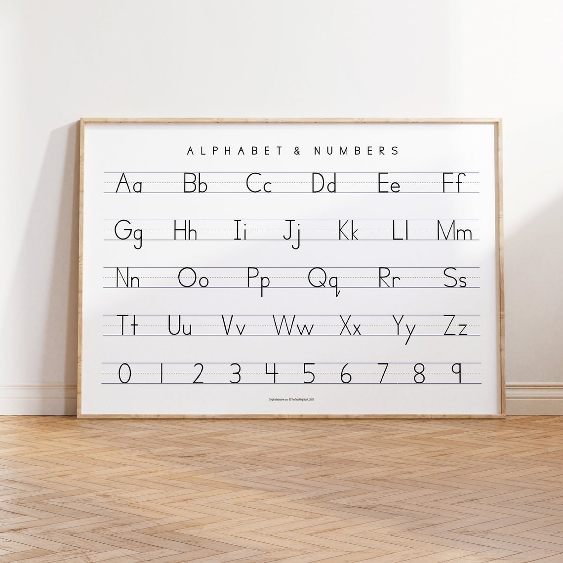 Cursive & Manuscript Print Handwriting Chart Landscape | Horizontal ...