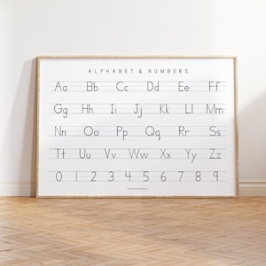 Cursive & Manuscript Print Handwriting Chart Landscape | Horizontal ...