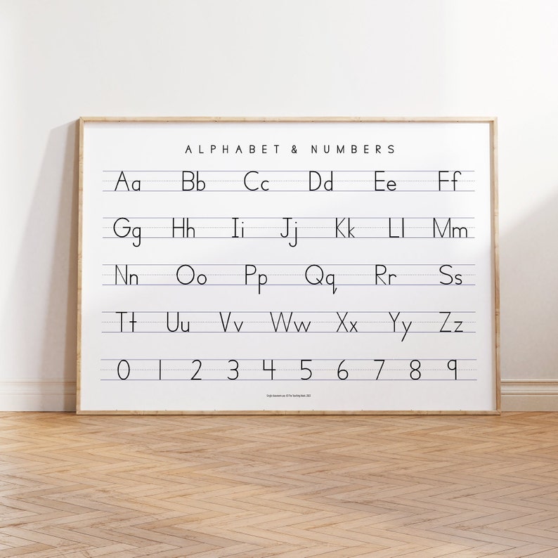 Cursive & Manuscript Print Handwriting Chart Landscape | Horizontal ...