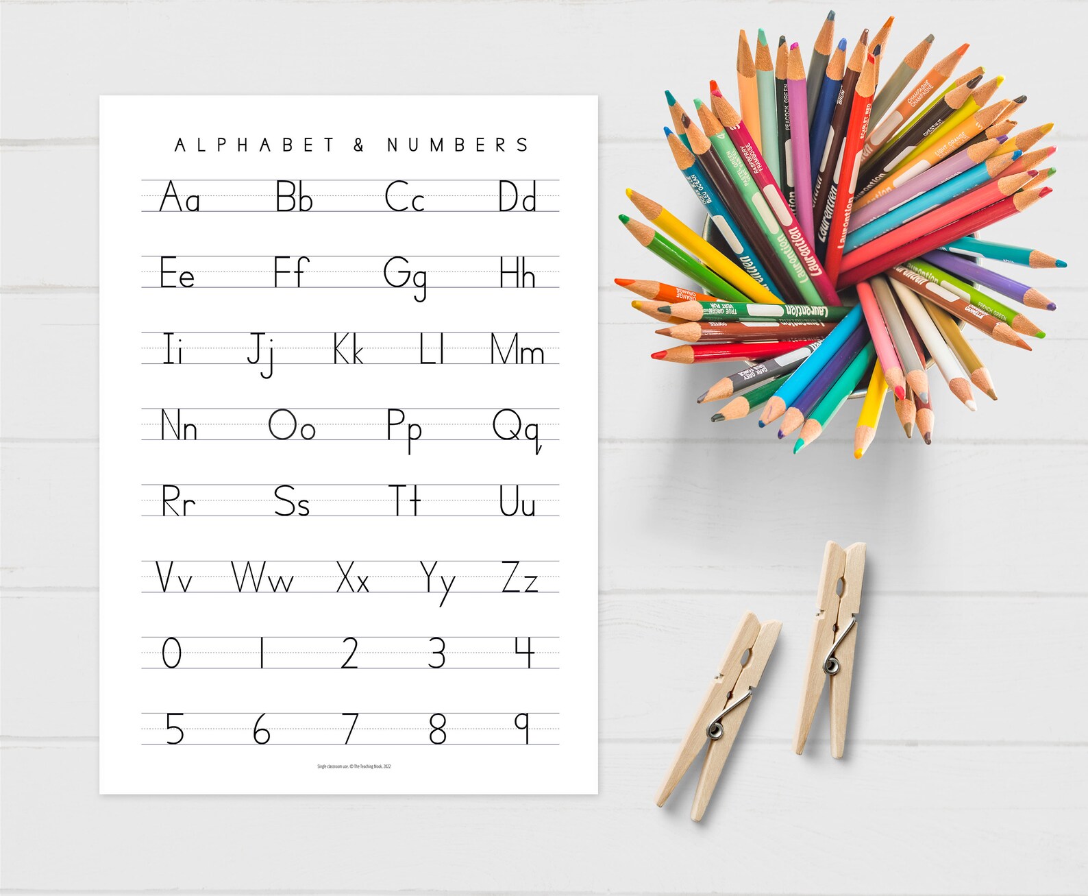 Manuscript Print Handwriting Chart | Minimalist Printable Alphabet ABC ...