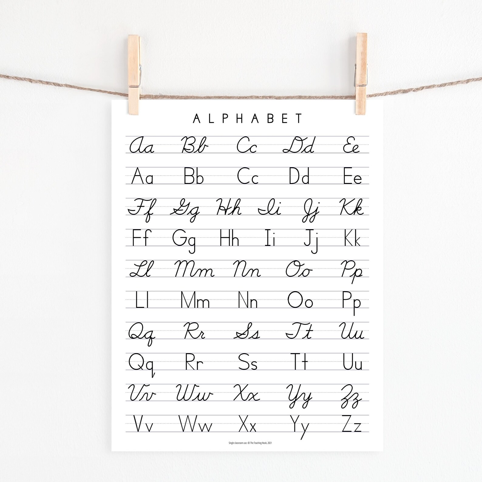 Cursive & Manuscript Print Handwriting Chart | Minimalist Printable ...
