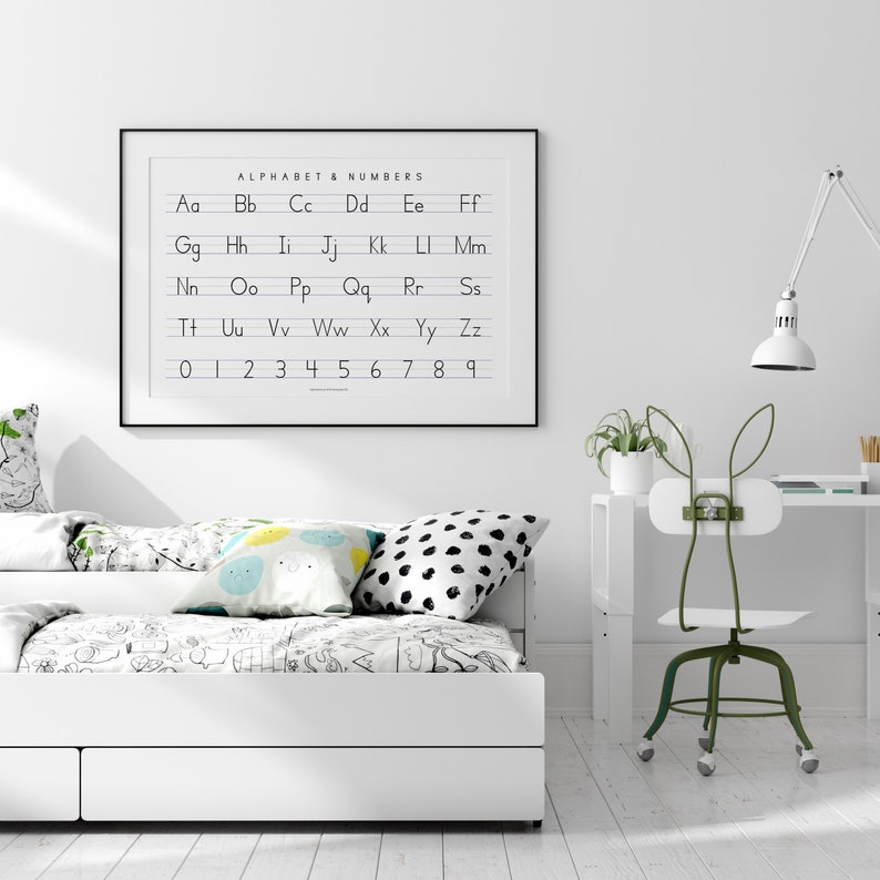 Cursive & Manuscript Print Handwriting Chart | Horizontal Printable ...