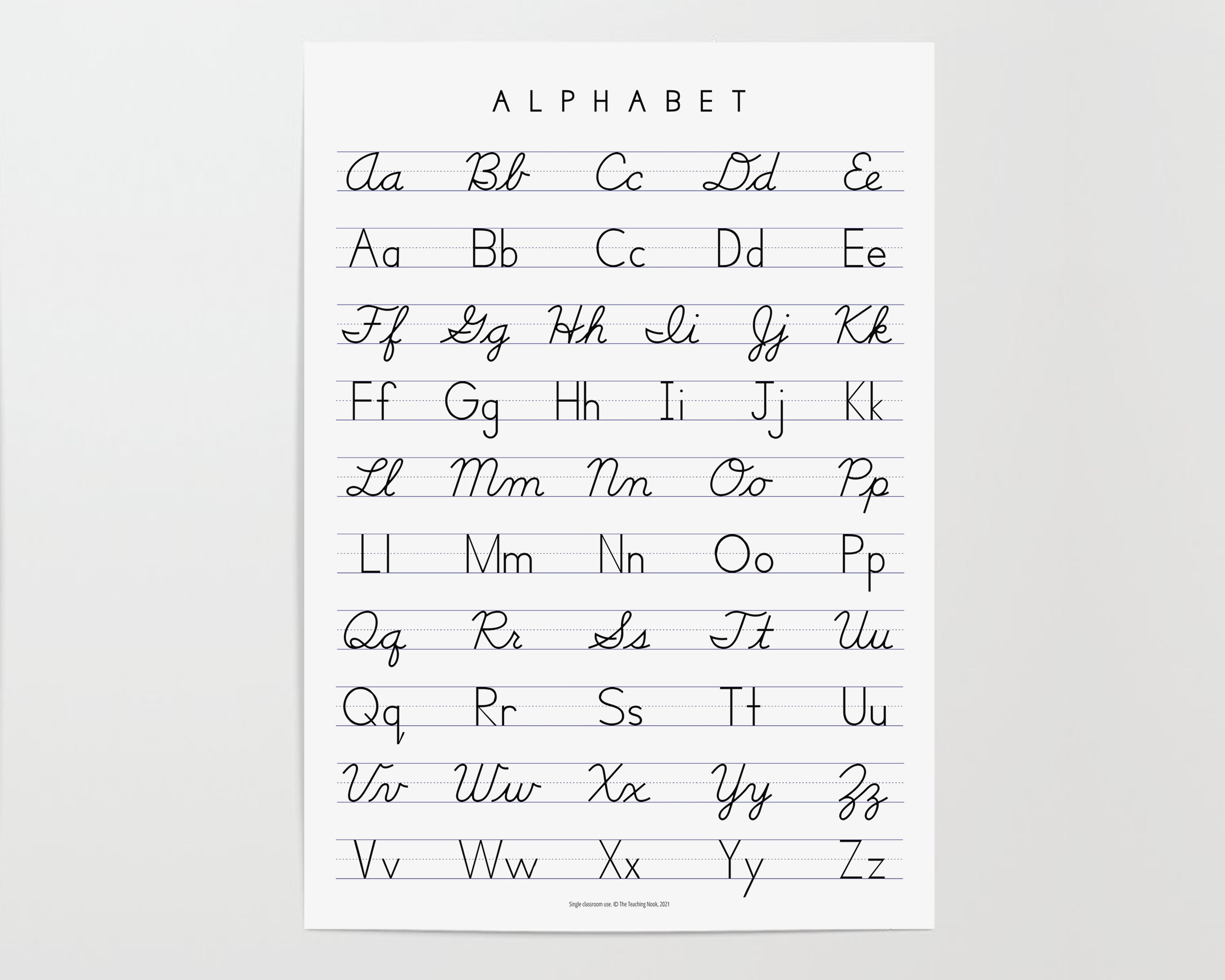 Cursive & Manuscript Print Handwriting Chart Minimalist - Etsy