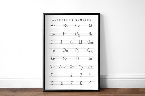 Manuscript Print Handwriting Chart Minimalist Printable - Etsy