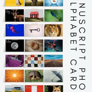 Manuscript Alphabet Photo Flashcards Printable ABC Letter Cards Reading ...