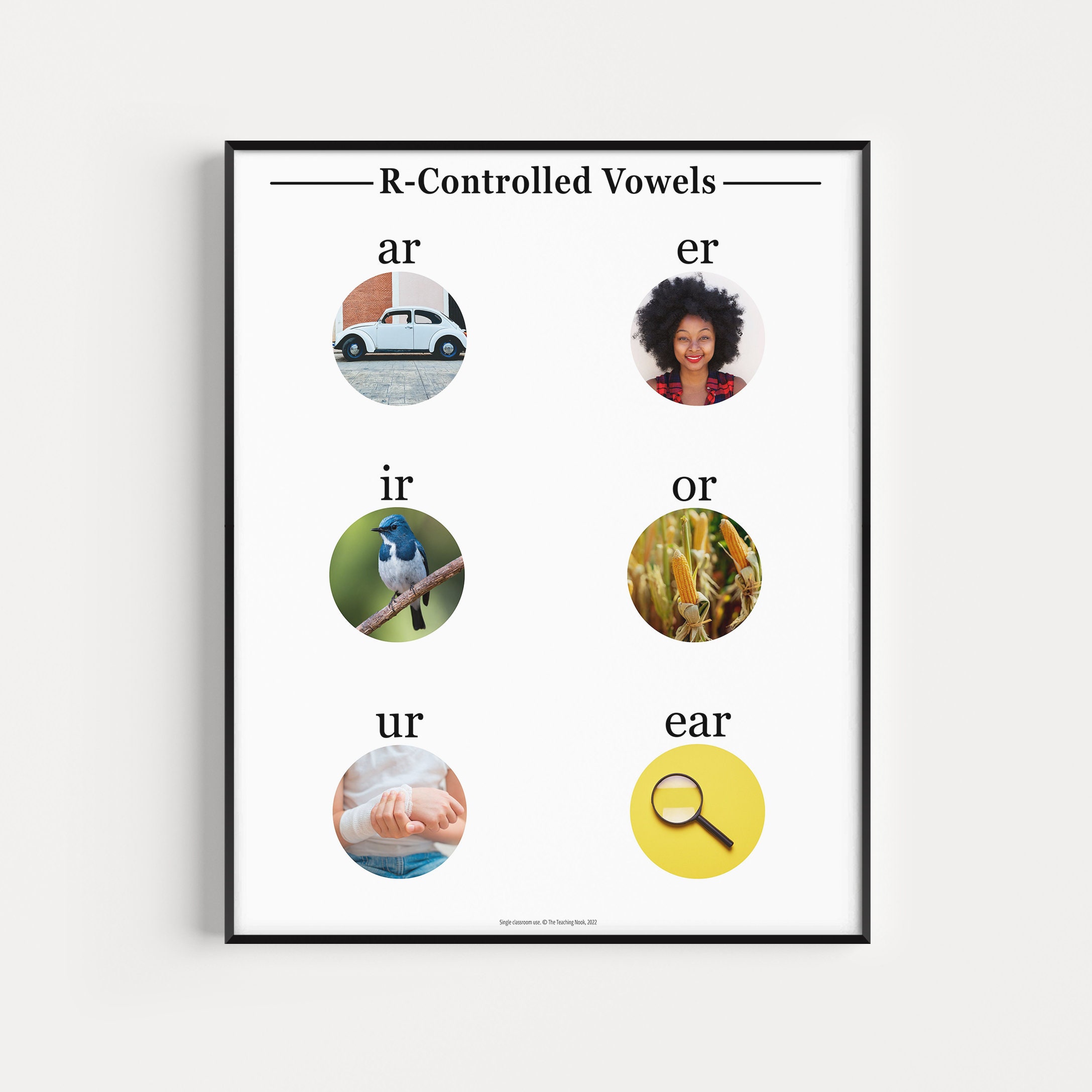 R-controlled Vowels Phonics Chart level 2 Montessori Phonics Poster ...