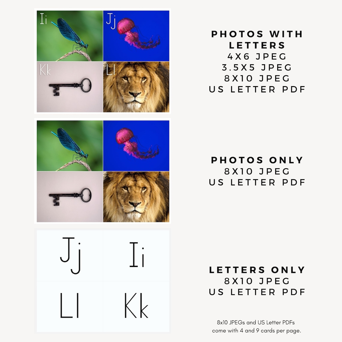 Manuscript Alphabet Photo Flashcards Printable ABC Letter | Etsy