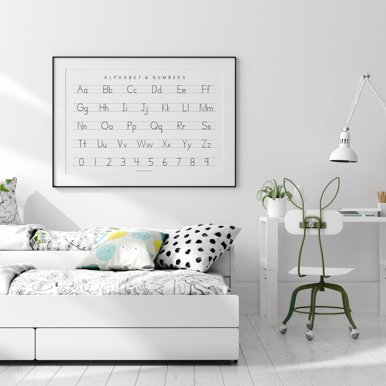 Cursive & Manuscript Print Handwriting Chart Landscape | Horizontal ...