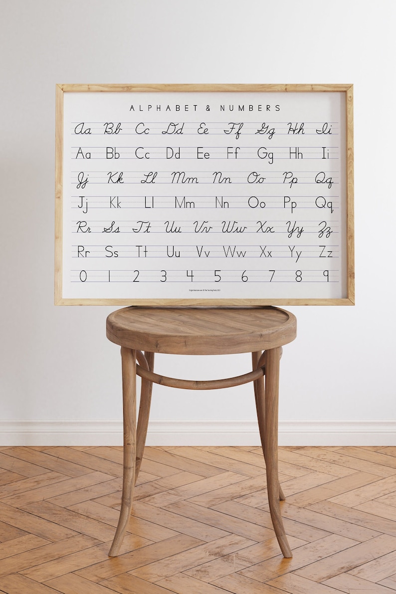 Cursive & Manuscript Print Handwriting Chart Landscape | Horizontal ...