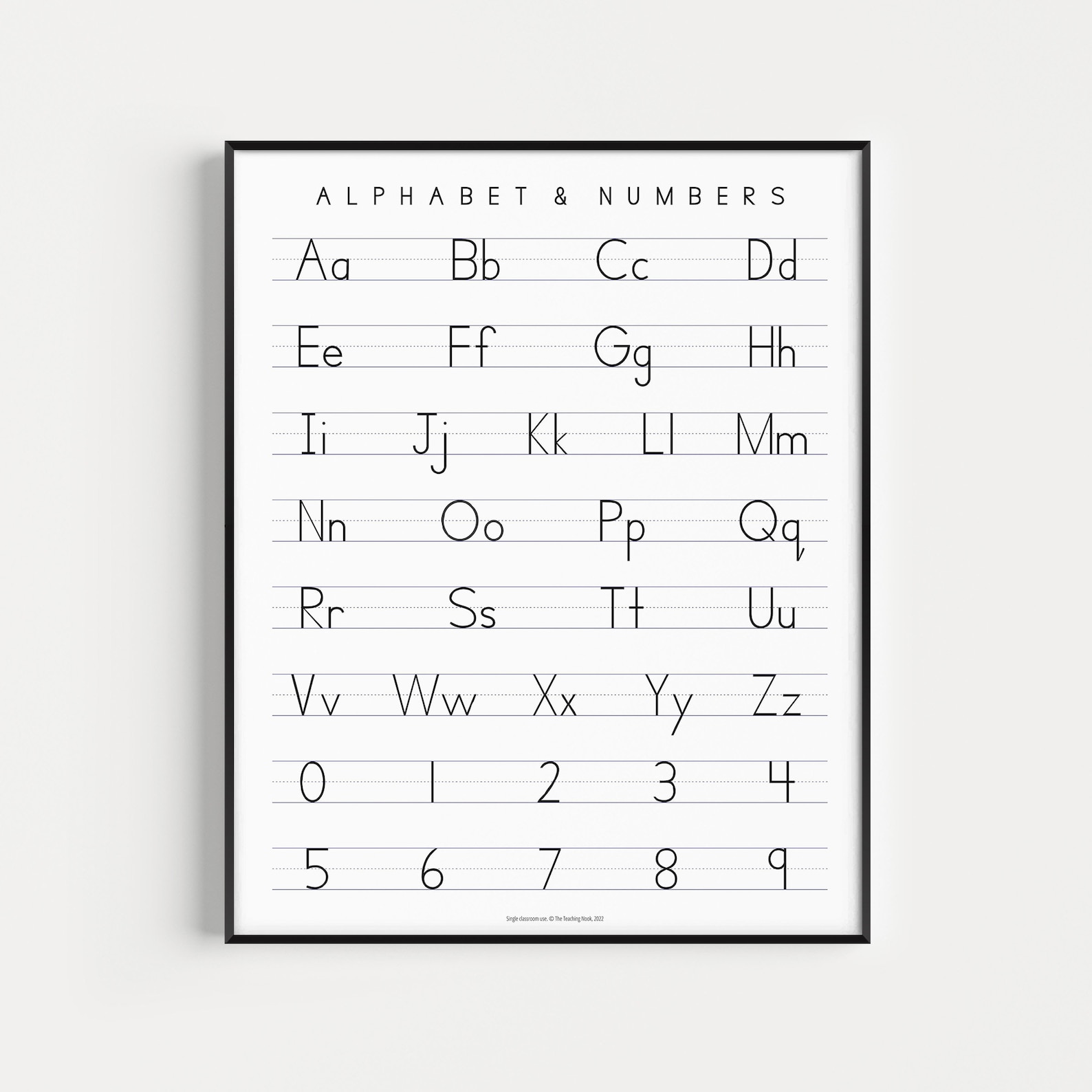 Manuscript Print Handwriting Chart | Minimalist Printable Alphabet ABC ...