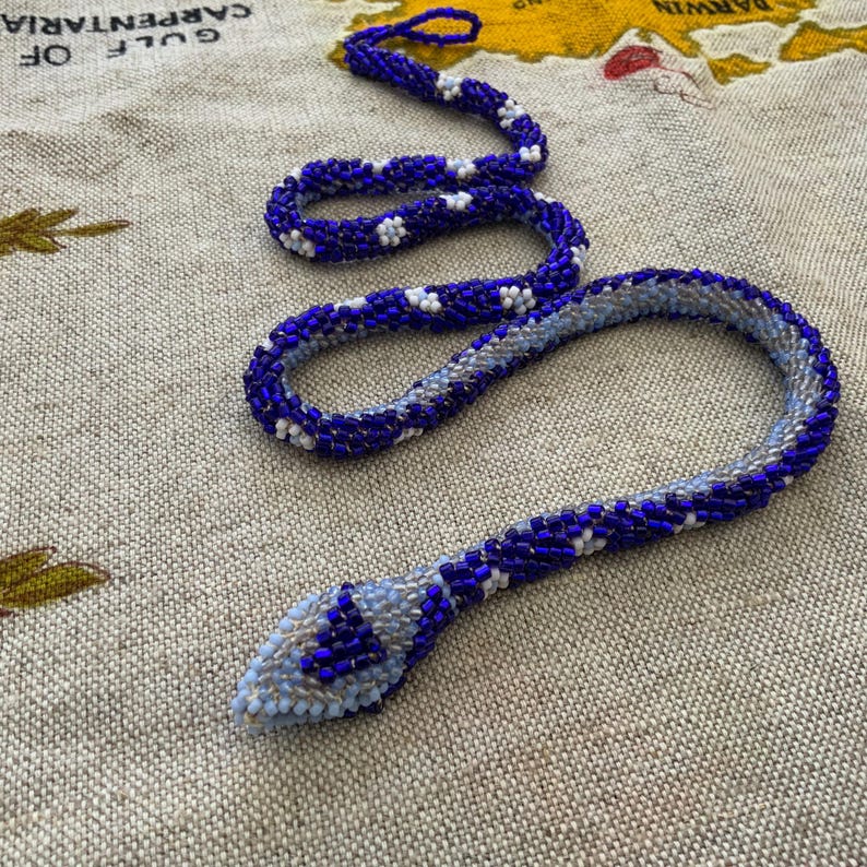 Beaded Snake Necklace- WWI Prisoner of War Snake Necklace Vintage ...