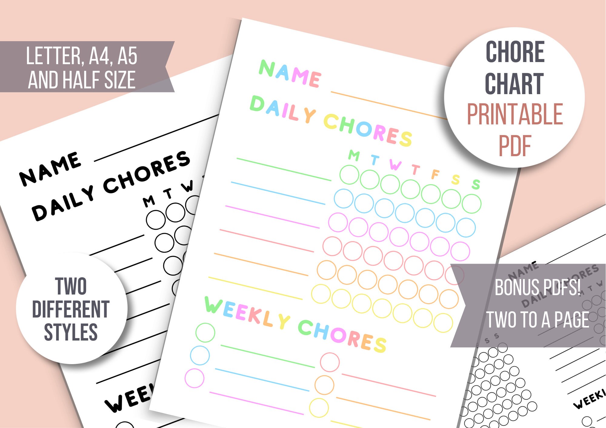 Pastel CHORE CHART Printable Planner Page Cleaning List - Etsy UK