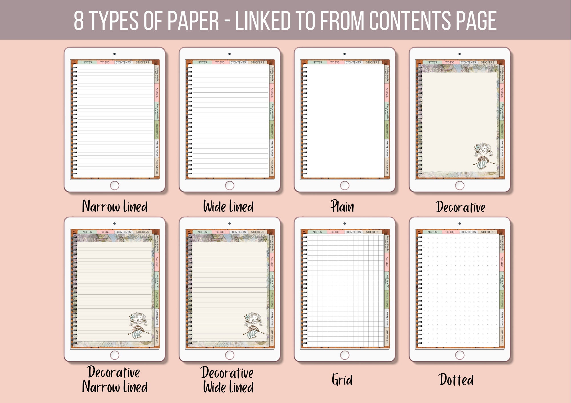 Knitting Project Planner digital goodnotes digital knitting | Etsy