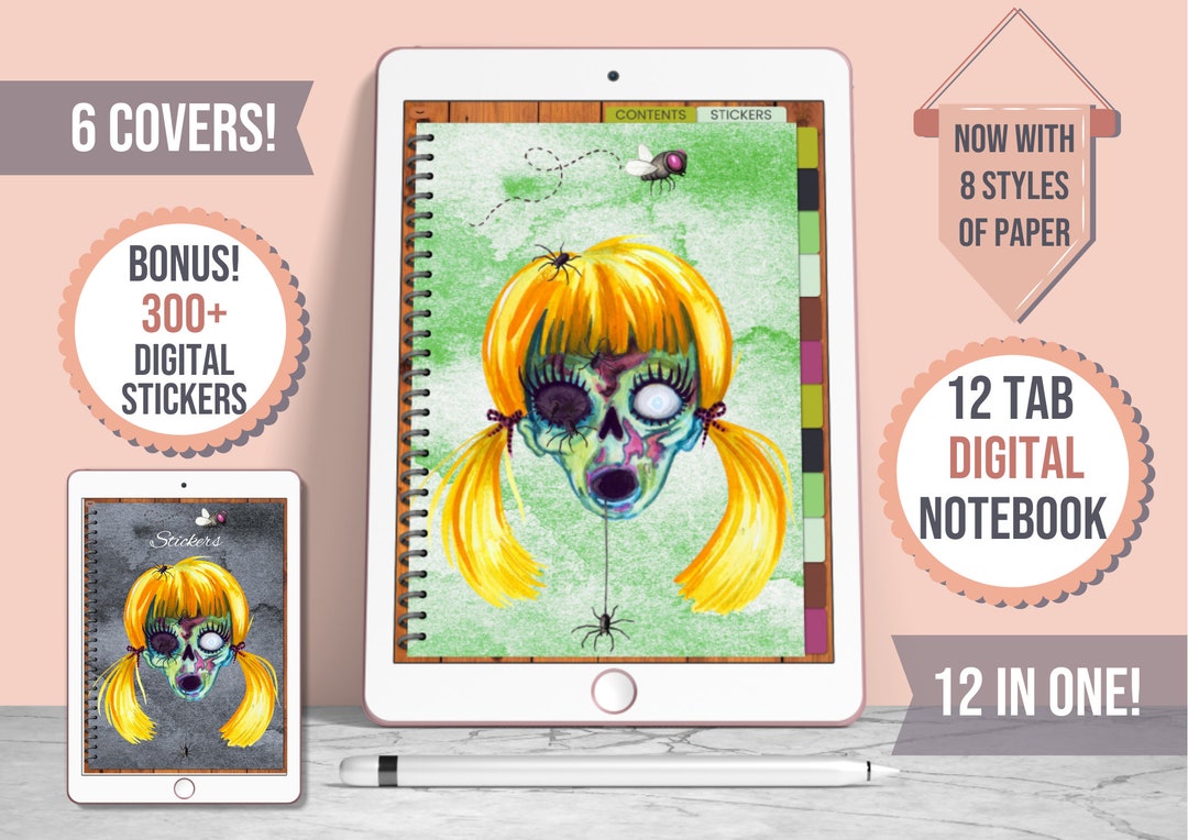 Zombie DIGITAL NOTEBOOK Goodnotes Digital Diary Journal - Etsy