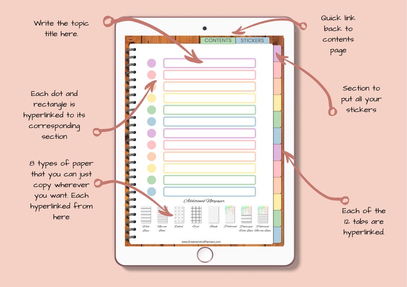 Rainbow DIGITAL NOTEBOOK Goodnotes Digital Diary Journal | Etsy UK