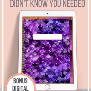 Purple MERMAID Print DIGITAL NOTEBOOK Goodnotes, Digital Diary Journal ...