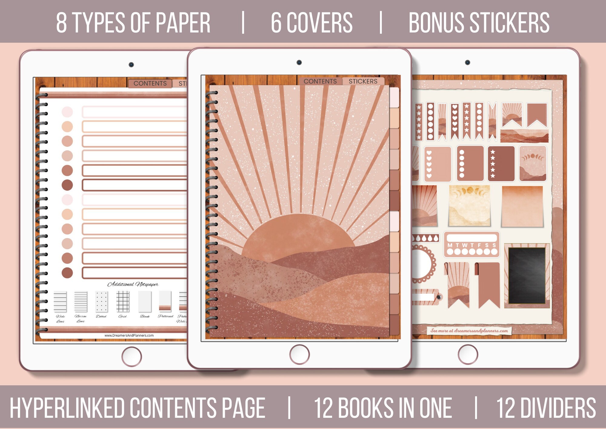 BOHO DIGITAL NOTEBOOK Goodnotes Digital Diary Journal - Etsy