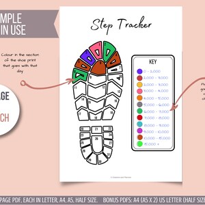 STEP TRACKER Printable Tracker Habit Tracker Goal Tracker Bullet ...