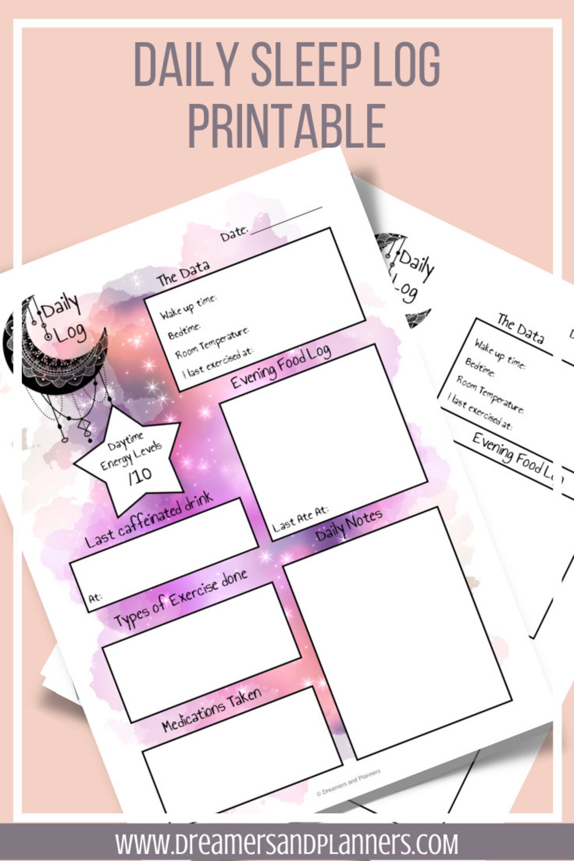 Daily SLEEP LOG Printable Tracker Habit Tracker Sleep Tracker | Etsy UK