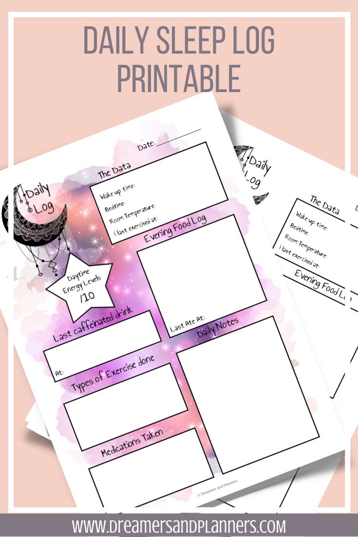 Daily SLEEP LOG Printable Tracker Habit Tracker Sleep Tracker | Etsy UK