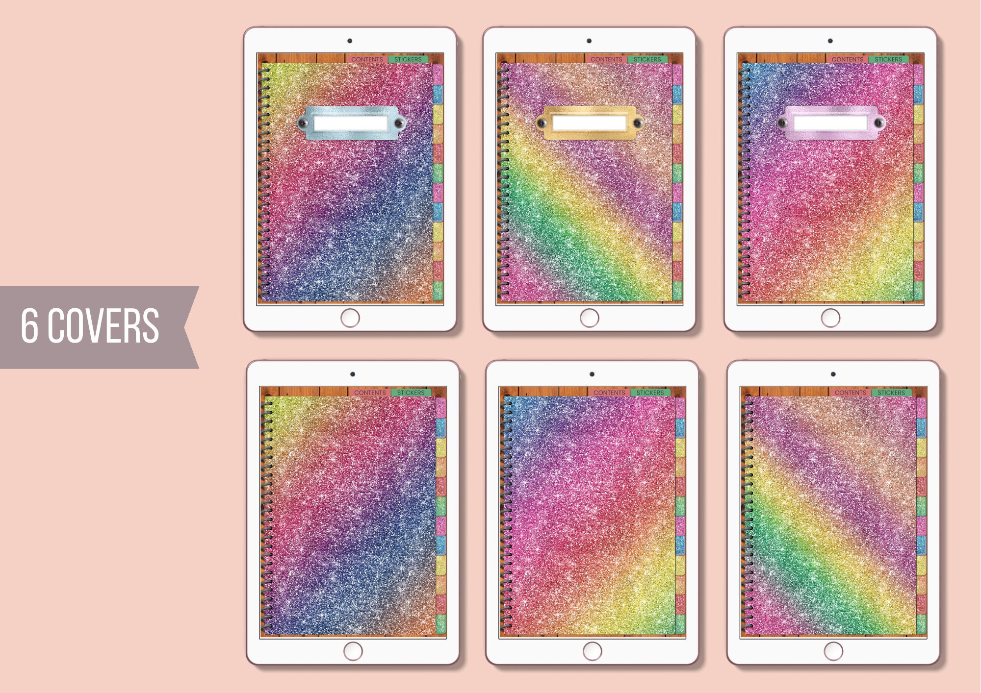 Rainbow Glitter DIGITAL NOTEBOOK Goodnotes Digital Journal - Etsy UK