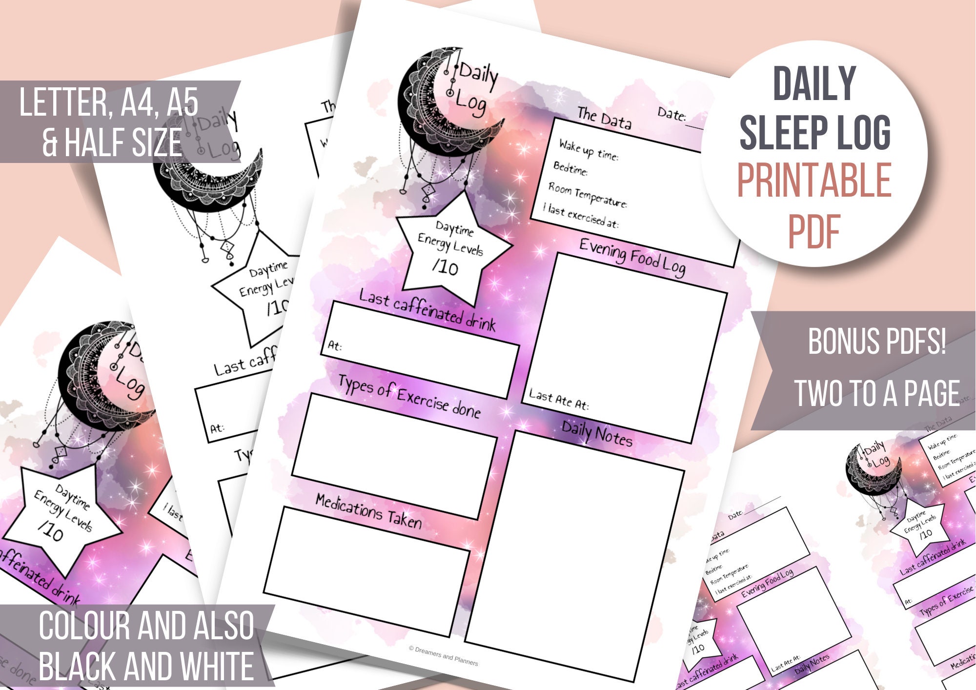 Daily SLEEP LOG Printable Tracker Habit Tracker Sleep Tracker | Etsy UK