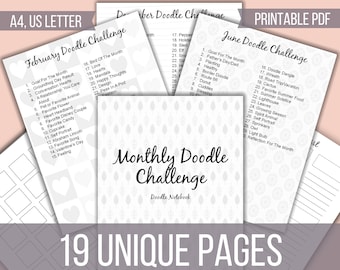 Doodle Monthly Planner - Etsy